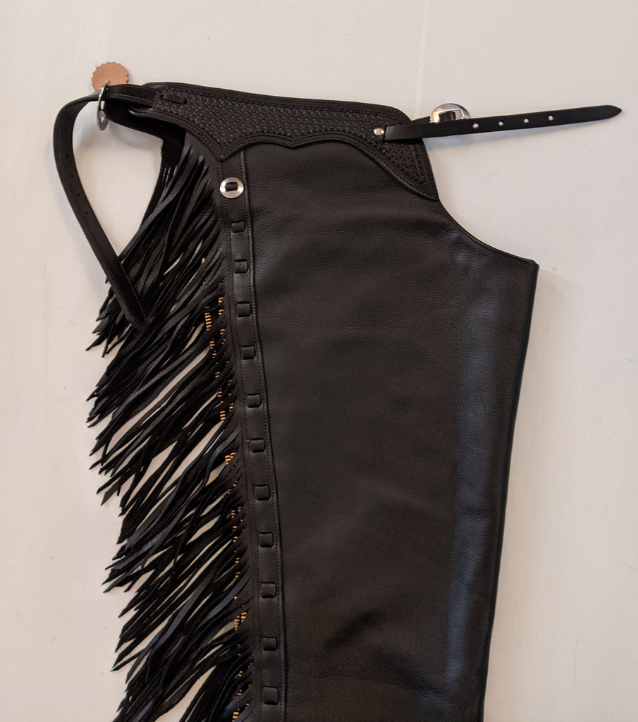K Bar J Black Cowhorse Reining Ranch Riding Chaps Small – Rock & Rail ...