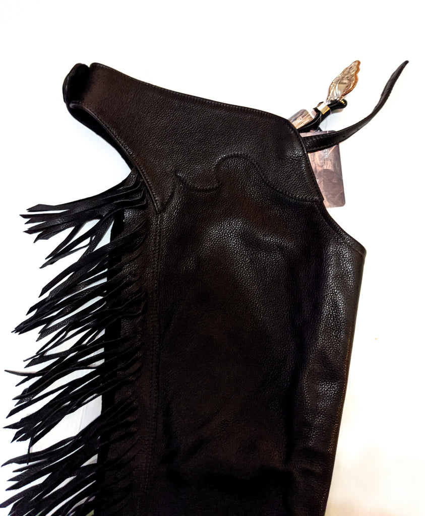 1= Youth Medium / Large Smooth Leather Chaps – Rock & Rail Western Wear