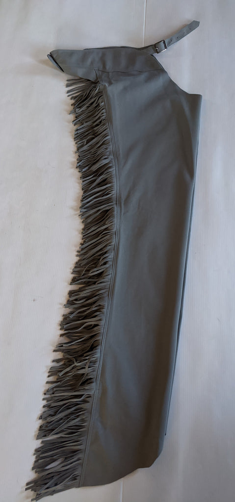 Steel Grey Ultrasuede Long Chaps with a stretch panel. – Rock & Rail ...