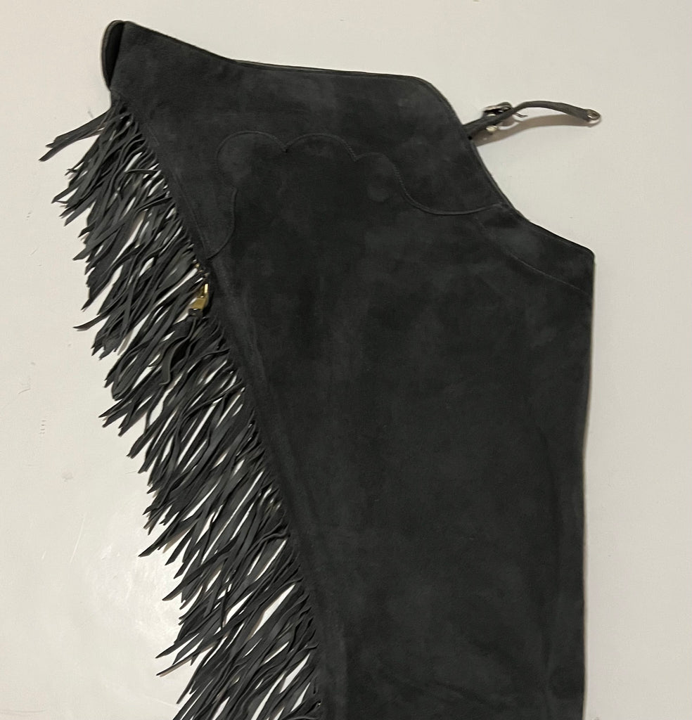 R Charcoal Steel Adult Small Top Grain Chaps – Rock & Rail Western Wear