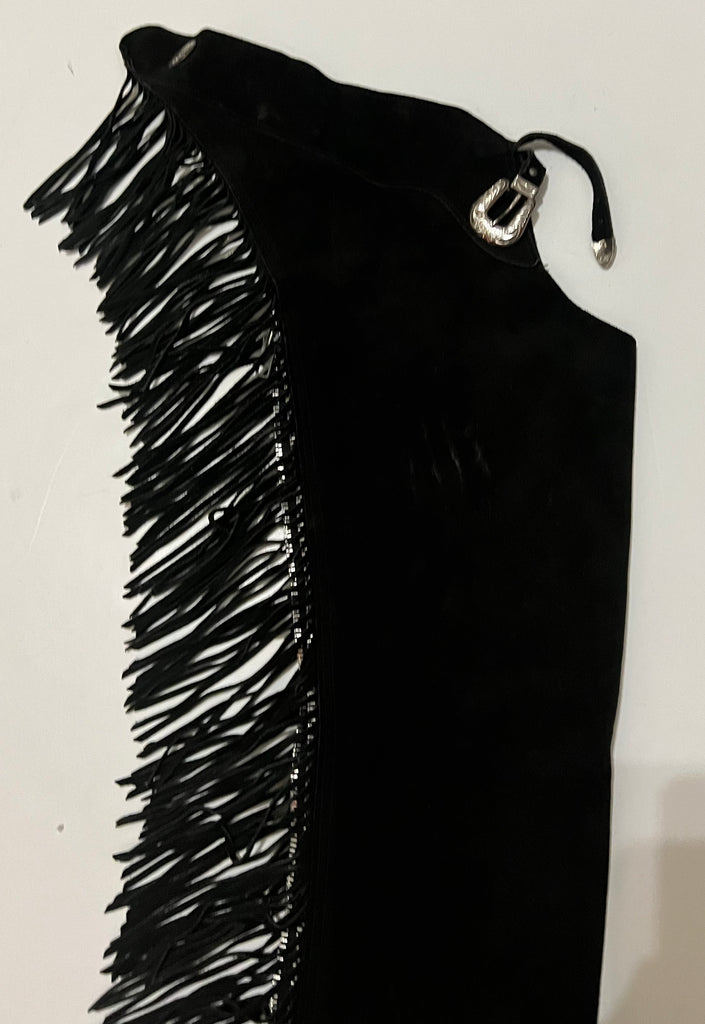 Circle Y Black Suede Chaps Youth XL X-Large – Rock & Rail Western Wear